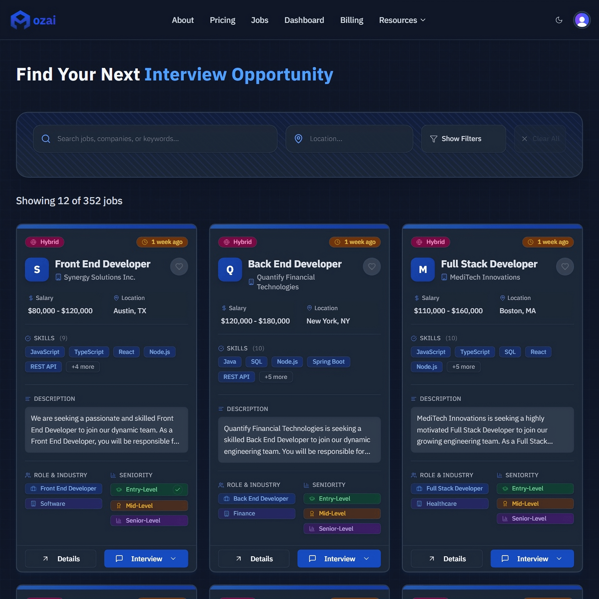 Job Search Interface
